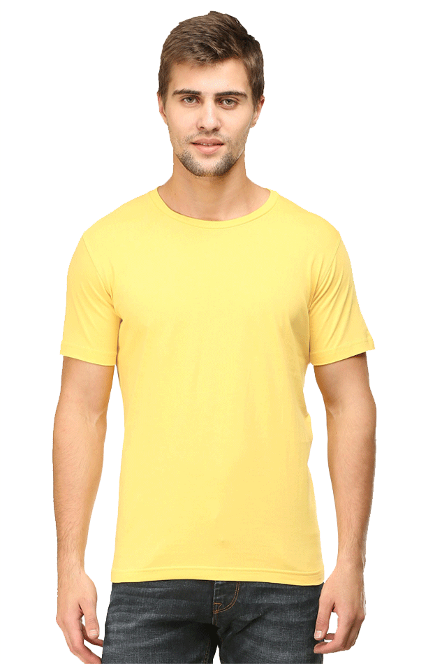 Yellow Crew Neck T-shirt - No Logo – Lazy Hippos